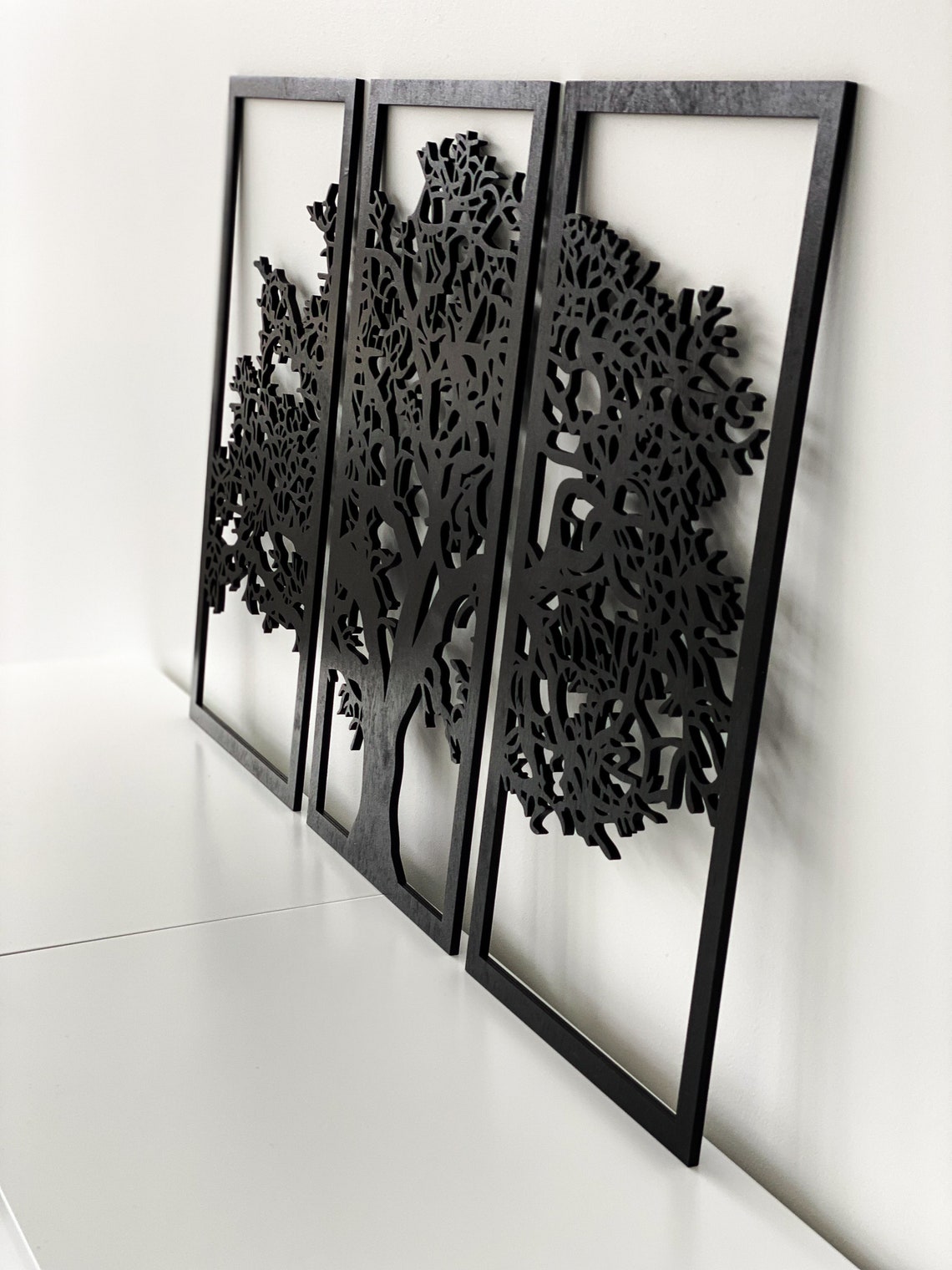 Tree Wall Artwooden Tree Wall Decoration 3 Parts Wooden - Etsy