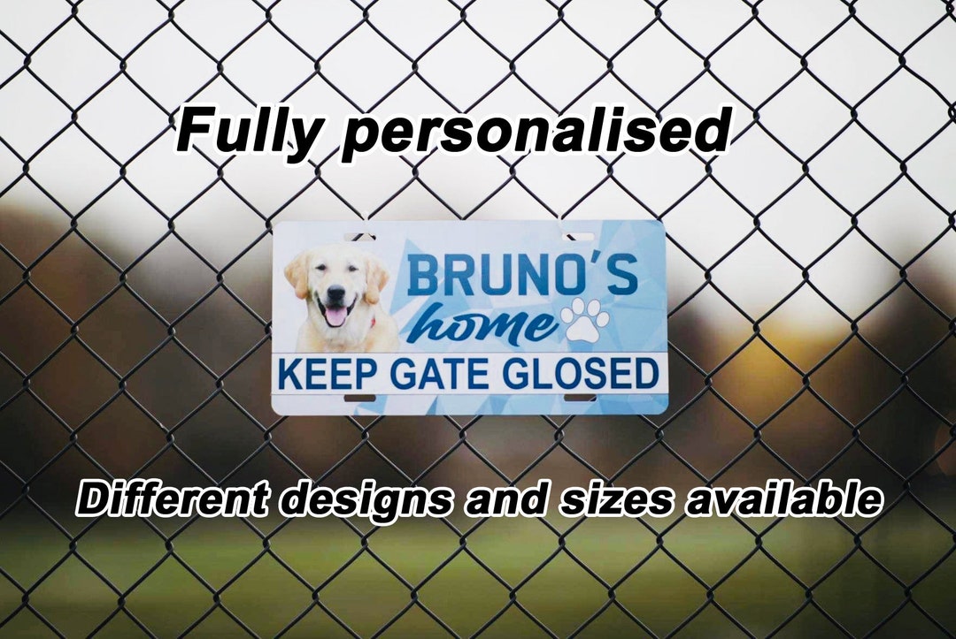Personalised Beware the Dog Sign, Custom Fence Plate, Custom Dog Plate ...