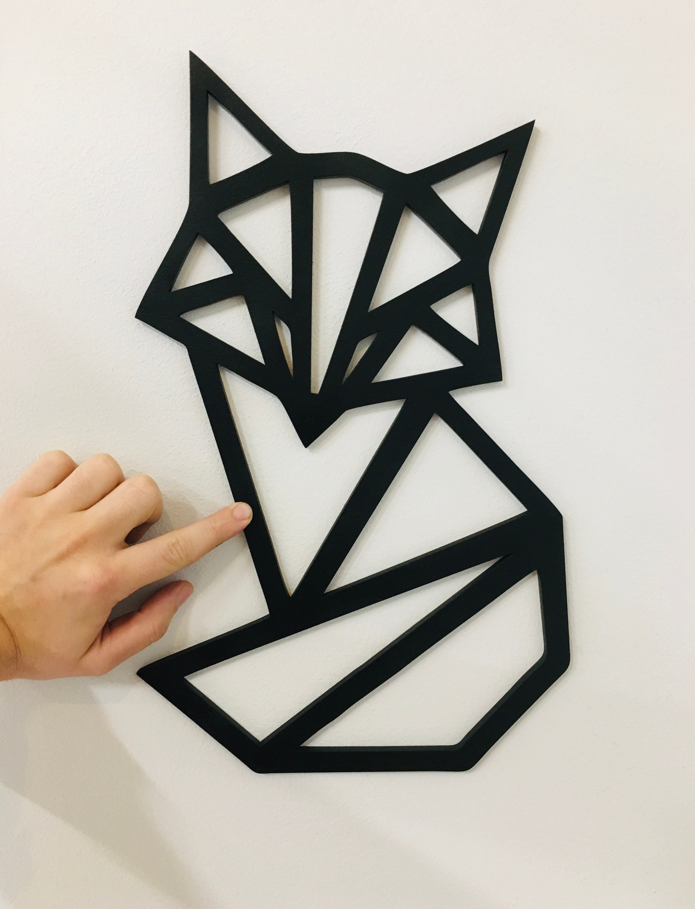 Geometric Wooden Fox Wall Art Wall Decor Stylized Fox - Etsy