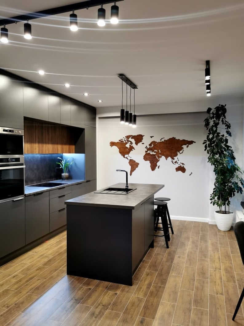 Wooden White World Map White Colour Wall World Map - Etsy