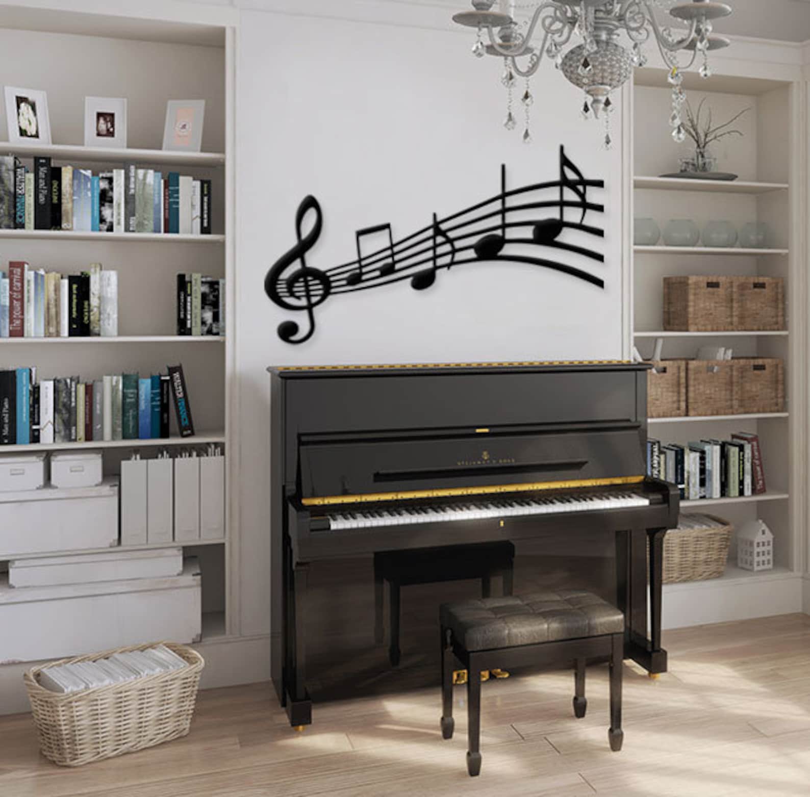 Music Notes Wall Art, Wooden Music Notes, Music Wall Decor, Music ...