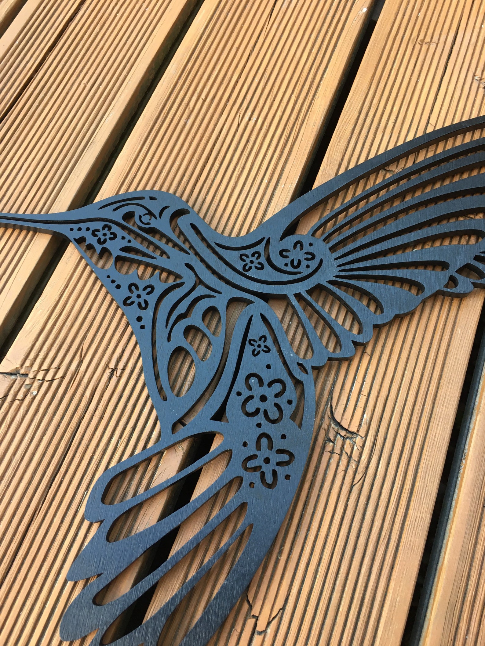 Wooden hummingbird wall decoration simple bird wall hanging | Etsy