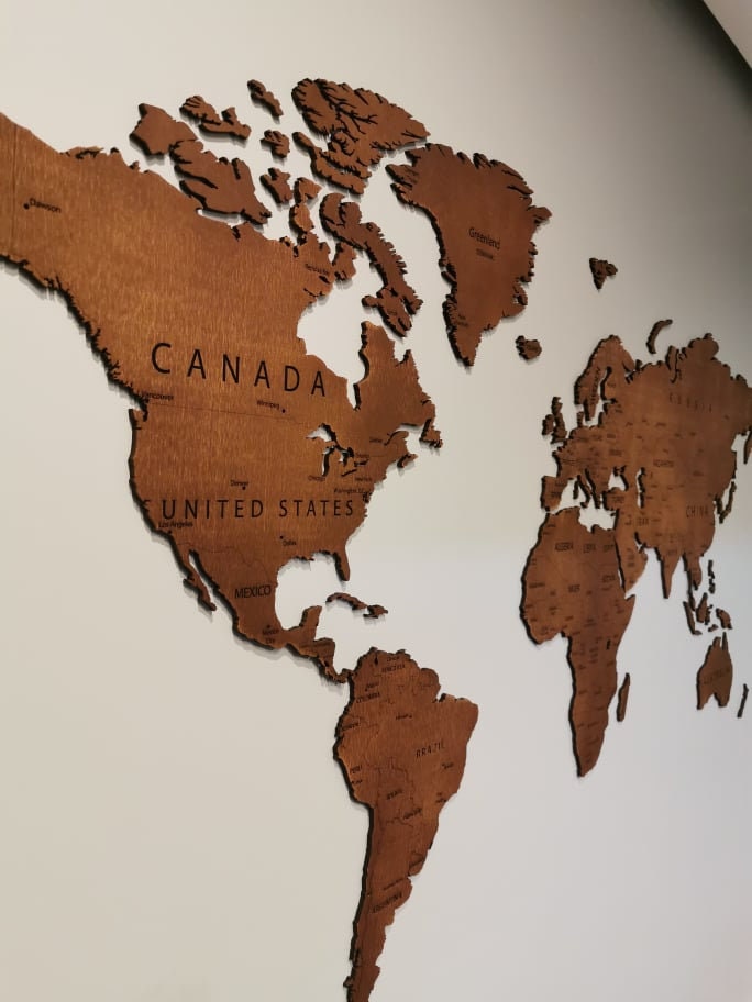 Wooden Wall World Map Very Detailed Wall Decoration Map | Etsy