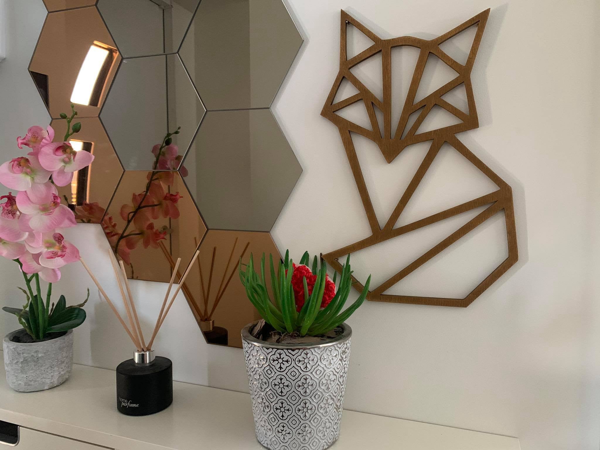 Geometric Wooden Fox Wall Art Wall Decor Stylized Fox - Etsy