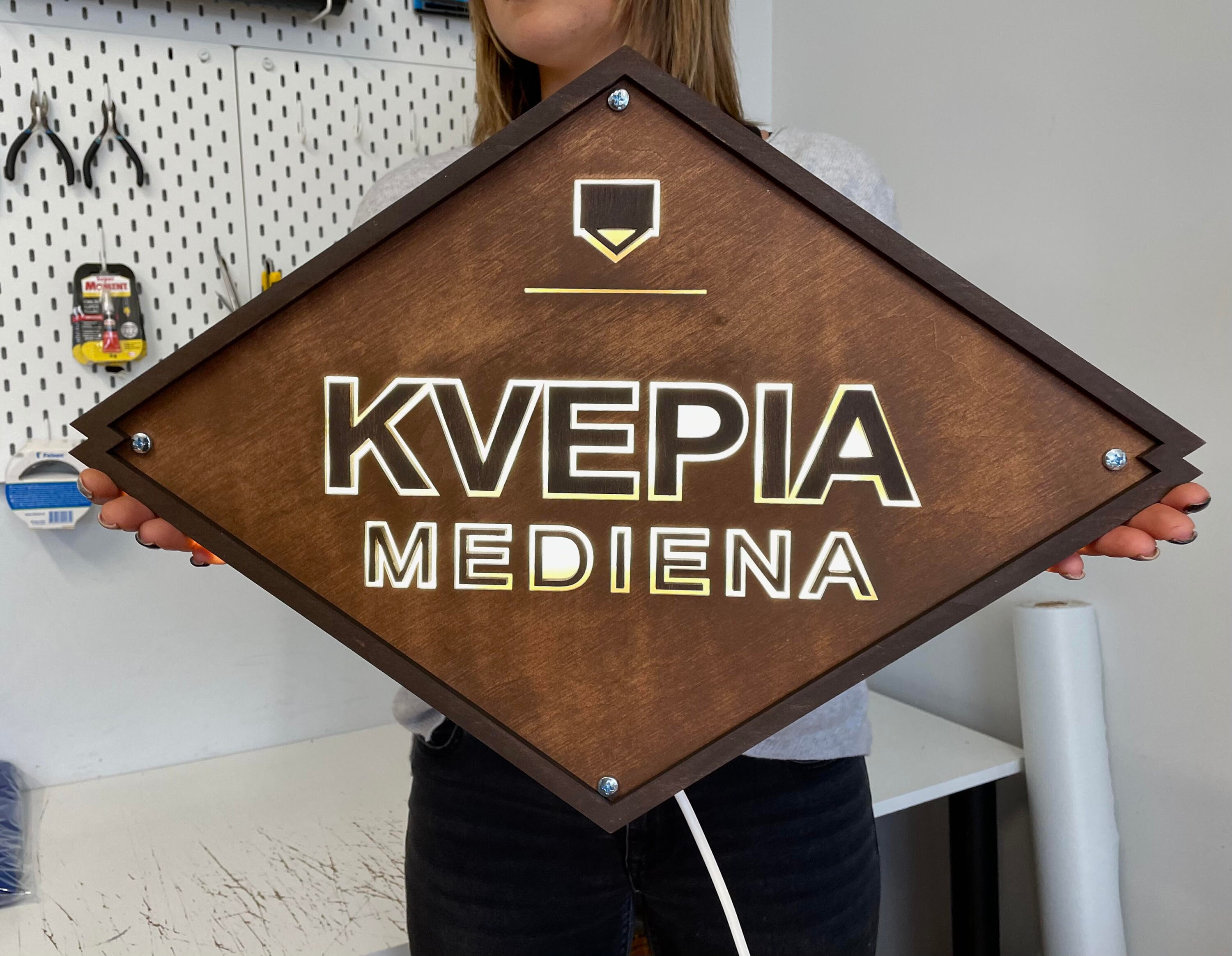 Custom Led Logo Sign Wooden Led Logo Sign Led Light Company | Etsy