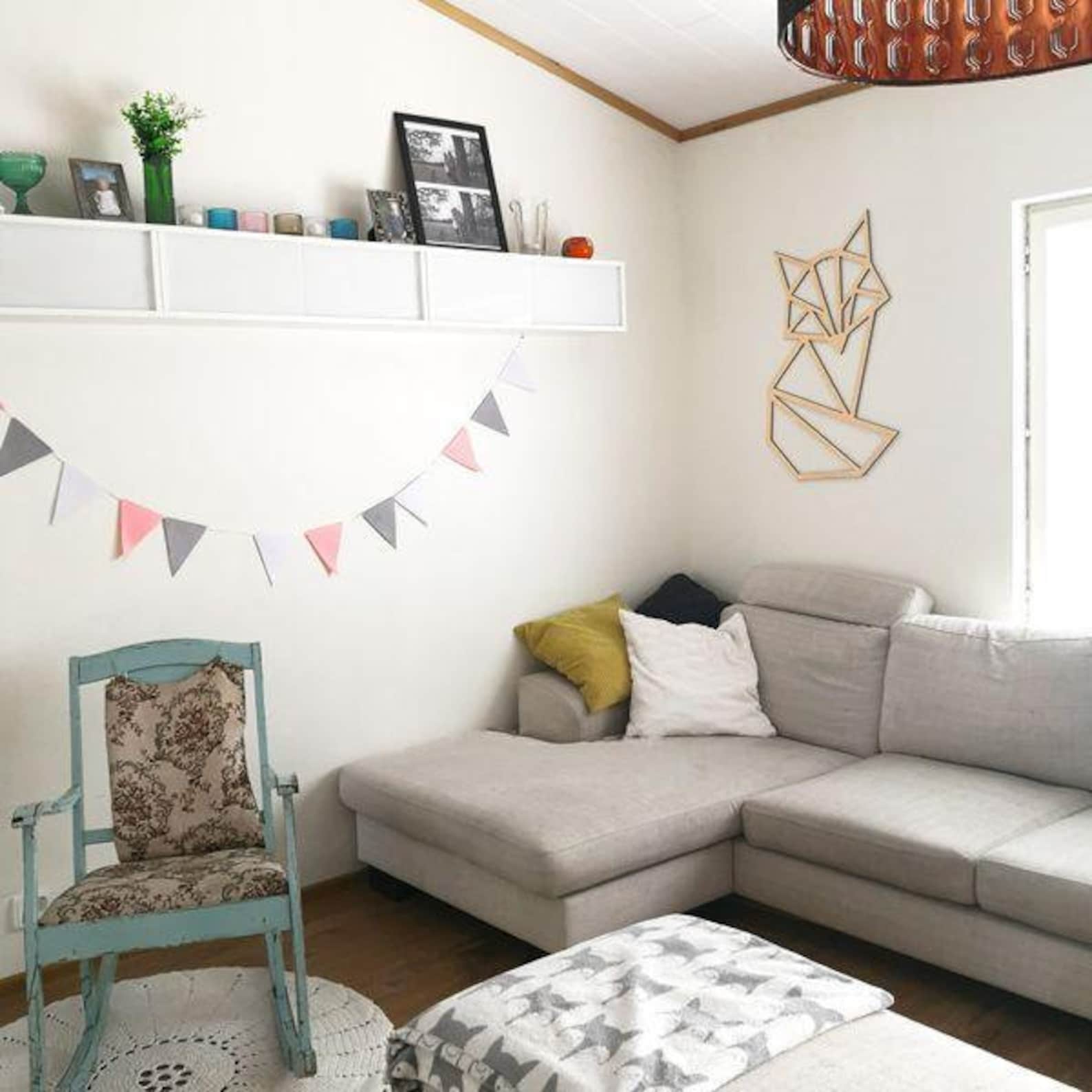 Geometric Wooden Fox Wall Art Wall Decor Stylized Fox - Etsy