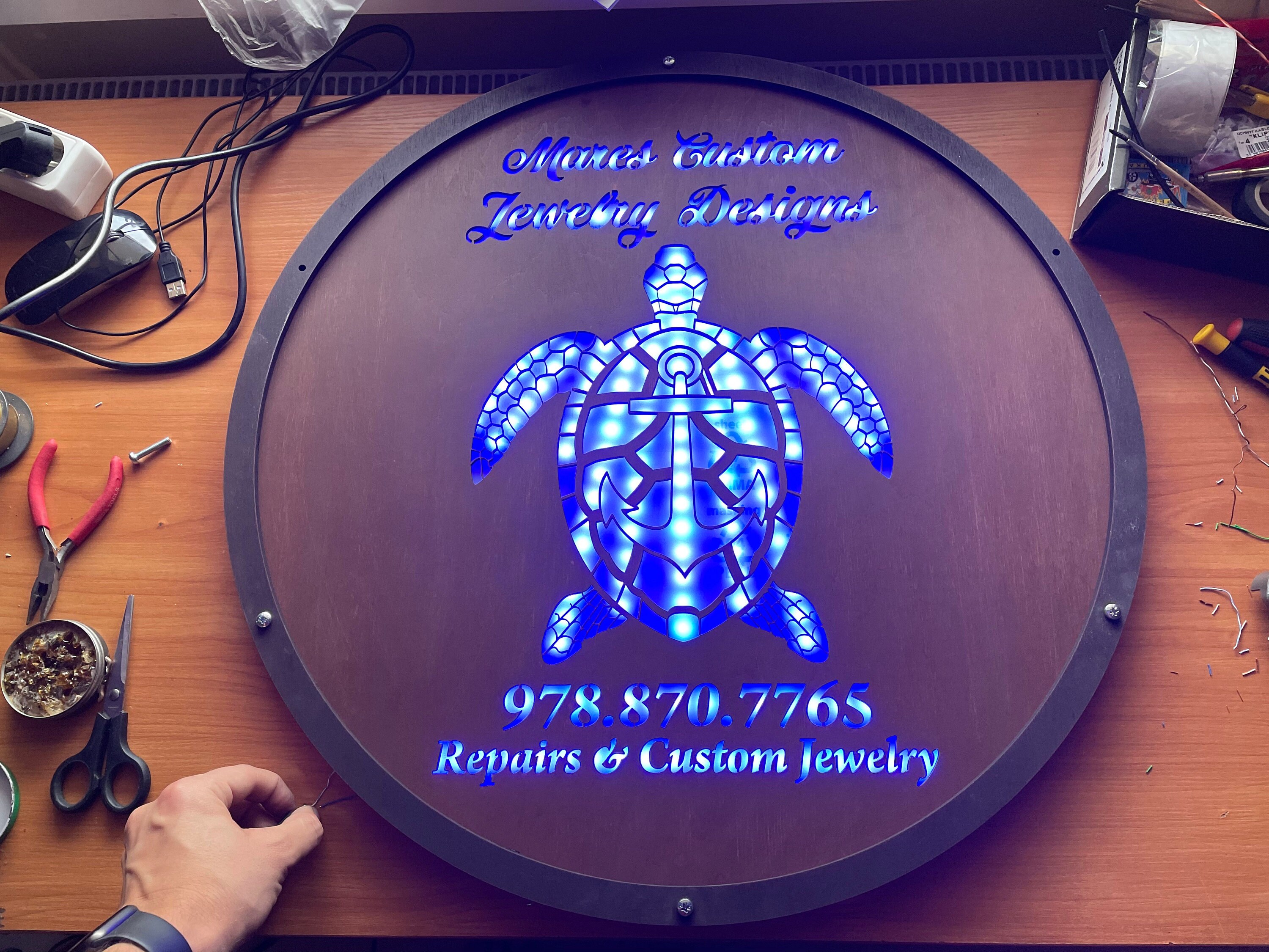 Custom Led Logo Sign Wooden Led Logo Sign Led Light Company | Etsy