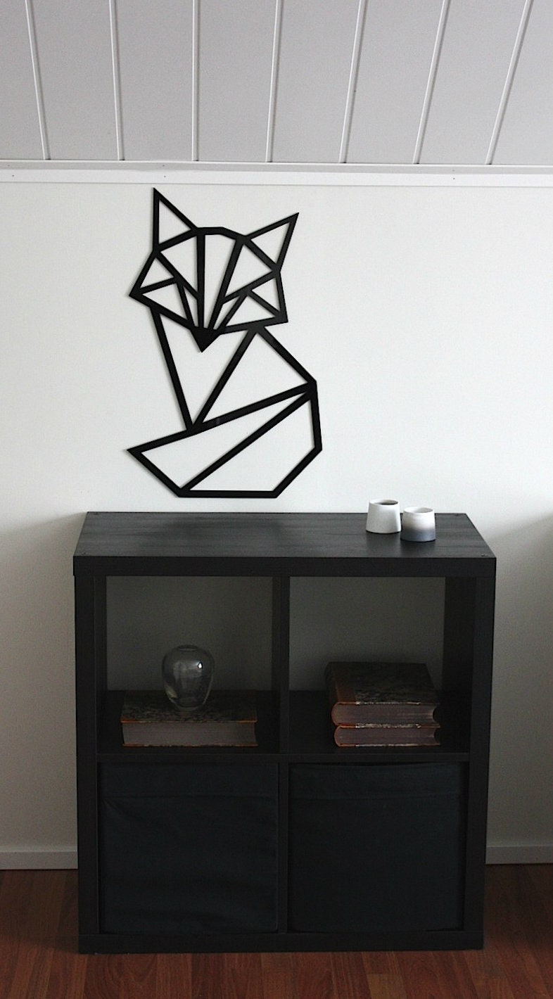 Geometric Wooden Fox Wall Art Wall Decor Stylized Fox - Etsy