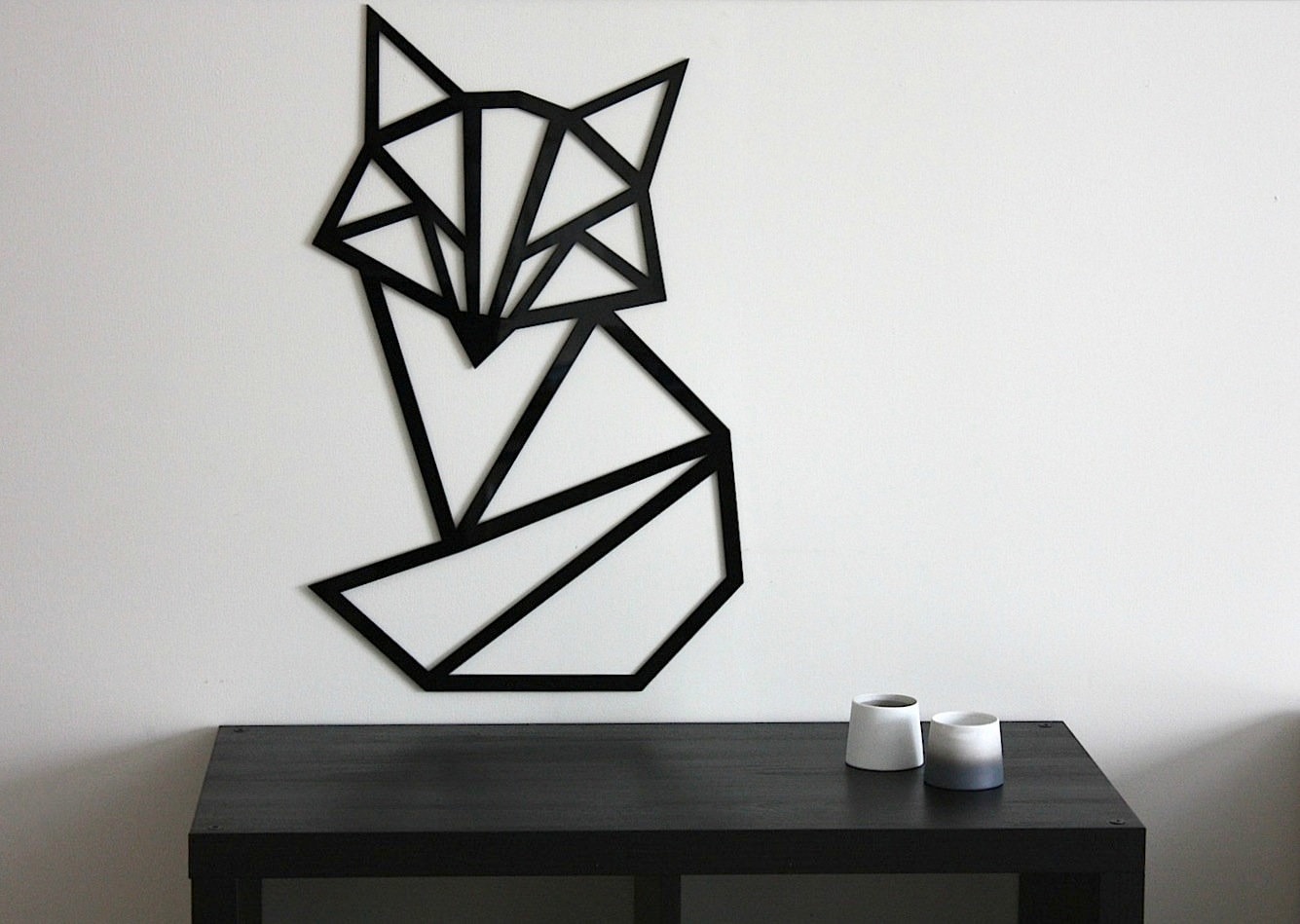 Geometric Wooden Fox Wall Art Wall Decor Stylized Fox - Etsy