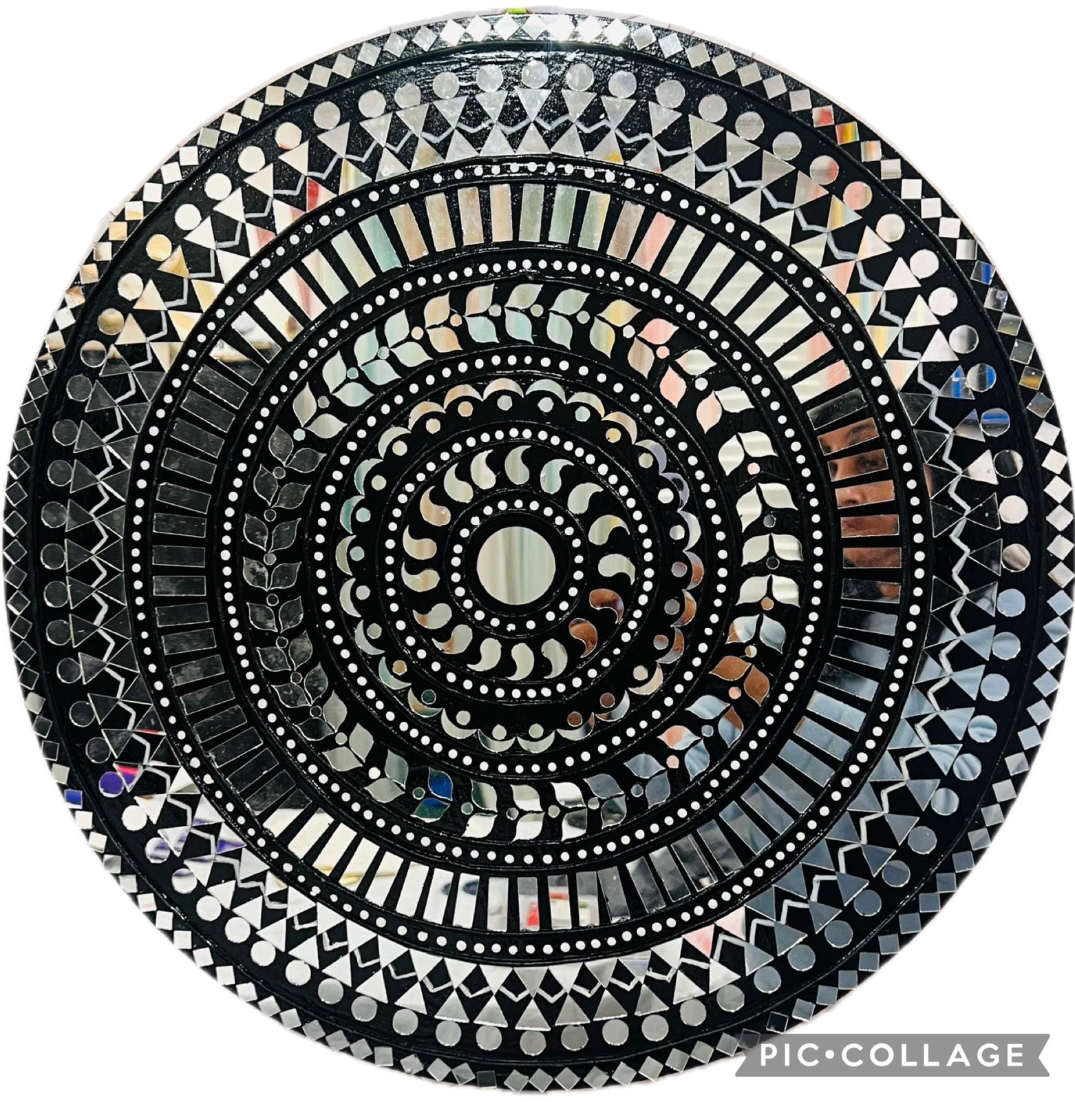 Handcrafted Mandala Wall Mirror: Silver Accent Decor (18x18 Inches) - Etsy