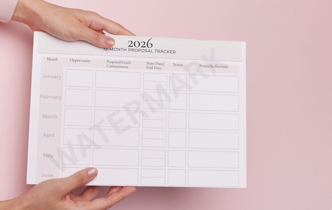 2026 12-month Proposal Tracker Printable | Monthly Proposal | Minimal 2 ...