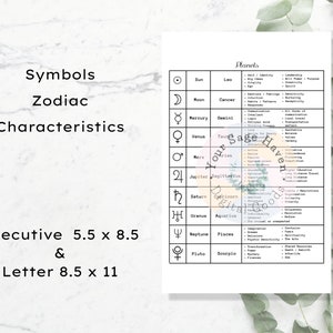 Planetary Cheat Sheet | Planner Page | Minimalist | Instant Download ...