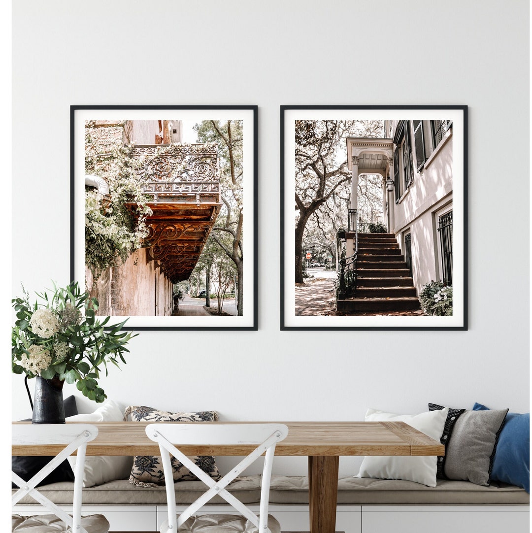 Savannah Wall Art, Savannah Print, Jones Street Print, Set of Two ...