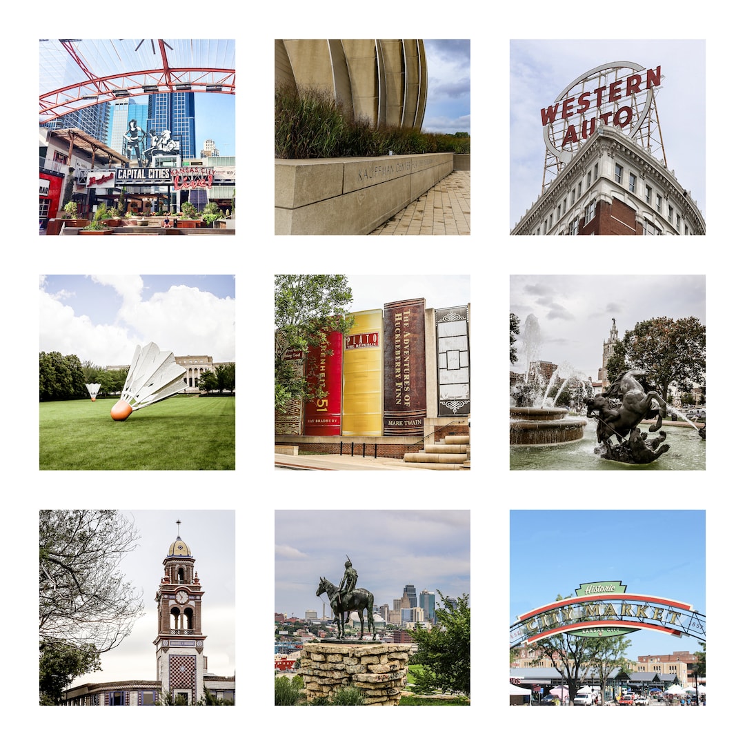 Kansas City Photography Print Set: Classic City Scenes Gallery Wall Art ...