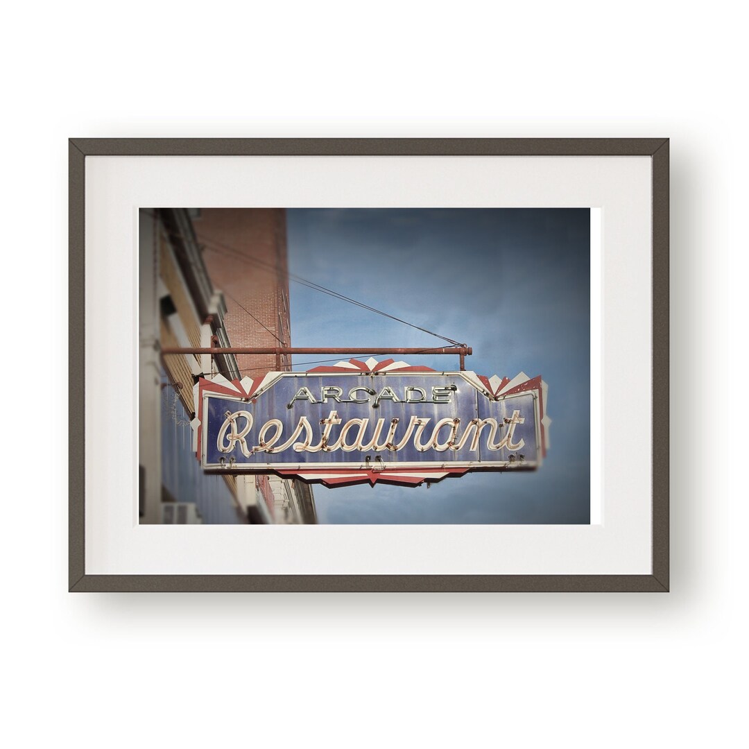 Memphis Wall Art: Arcade Restaurant Sign Print - Etsy