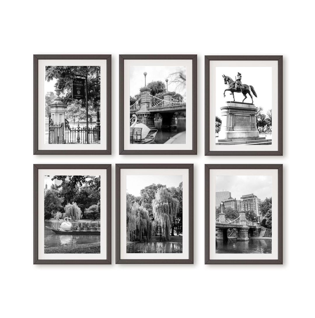 Boston Gallery Wall, Boston Public Garden Photography, Set of Six ...