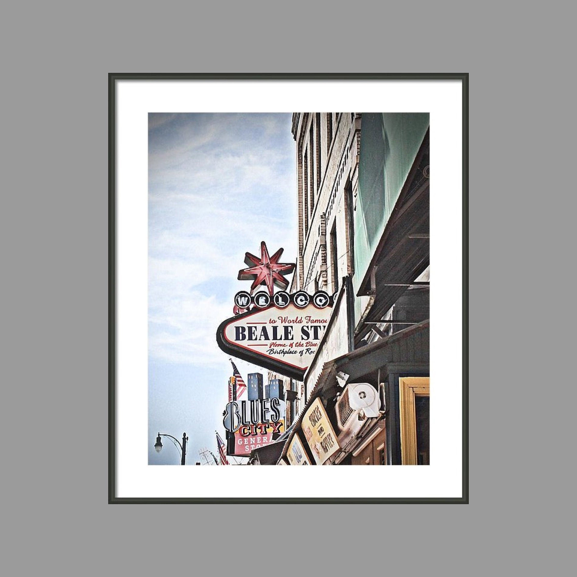 Memphis Art Beale Street Sign Memphis Print Memphis Wall - Etsy