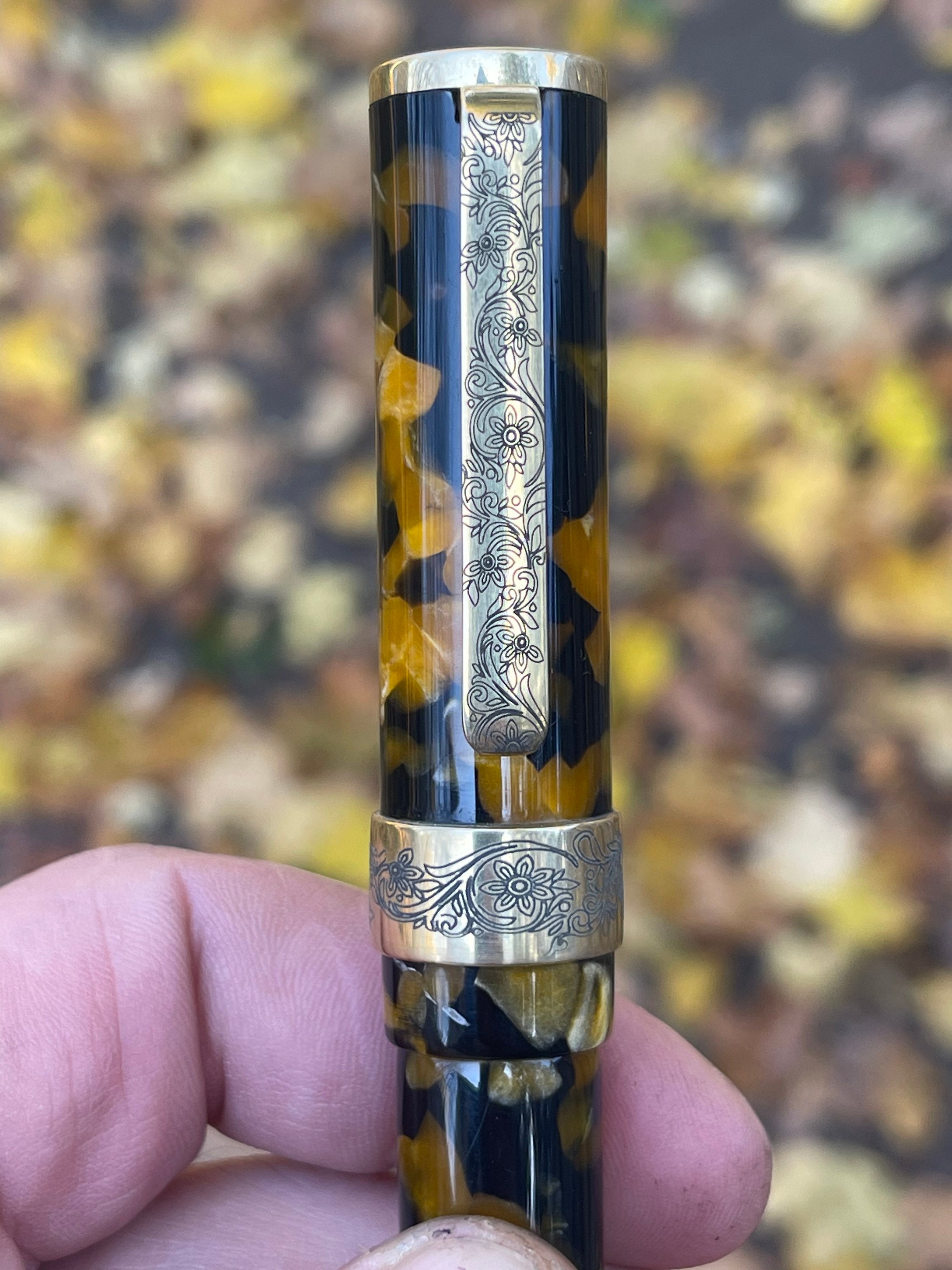 13mm Slim Metal Chameleon. Full Brass Trim and Handmade Clip. Flower ...