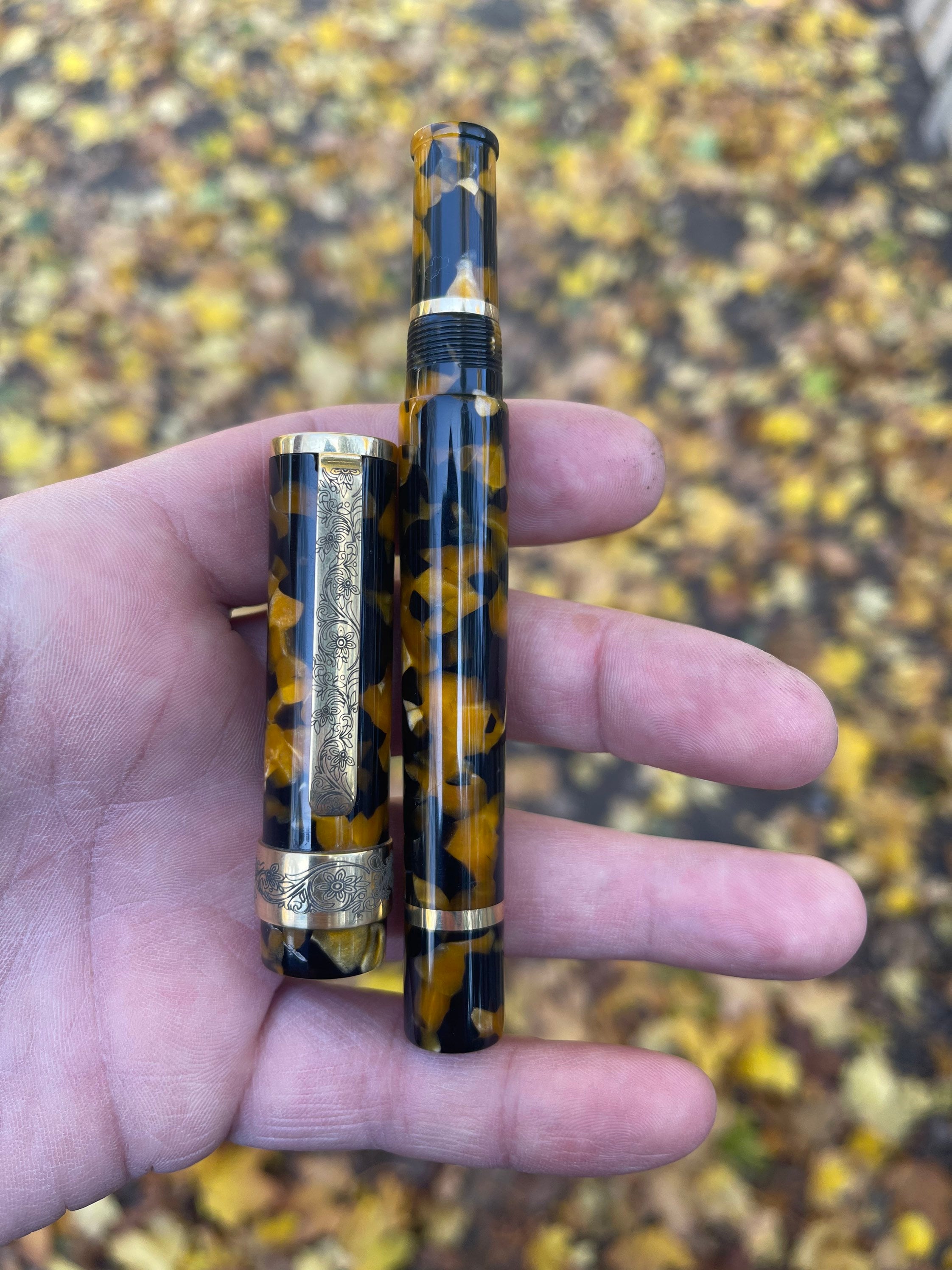 13mm Slim Metal Chameleon. Full Brass Trim and Handmade Clip. Flower ...