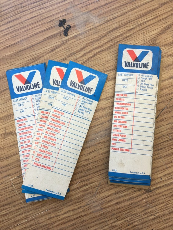 Pkg. 5 Vintage Valvoline Oil Change Stickers. Pack of 5 | Etsy