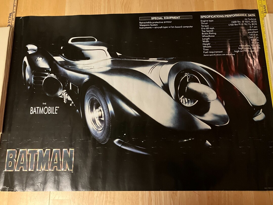 Vintage DC Comics the Batmobile Paper Poster - Etsy