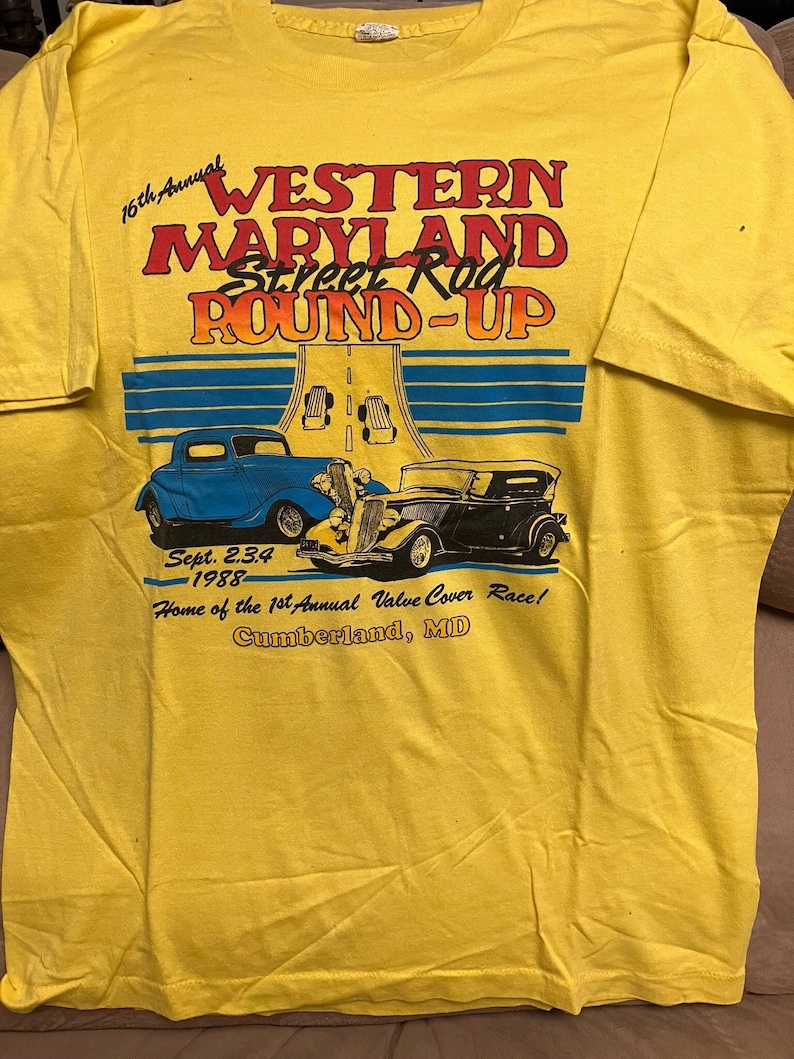 Vintage Western Maryland Street Rod Round-up Car Show T Shirt - Etsy