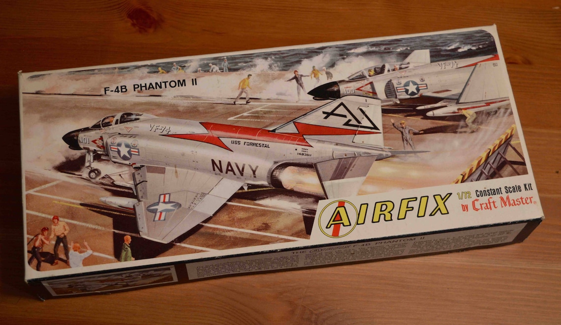 Vintage Airfix F 4b Phantom Ii 1 72 Scale Model Kit Etsy
