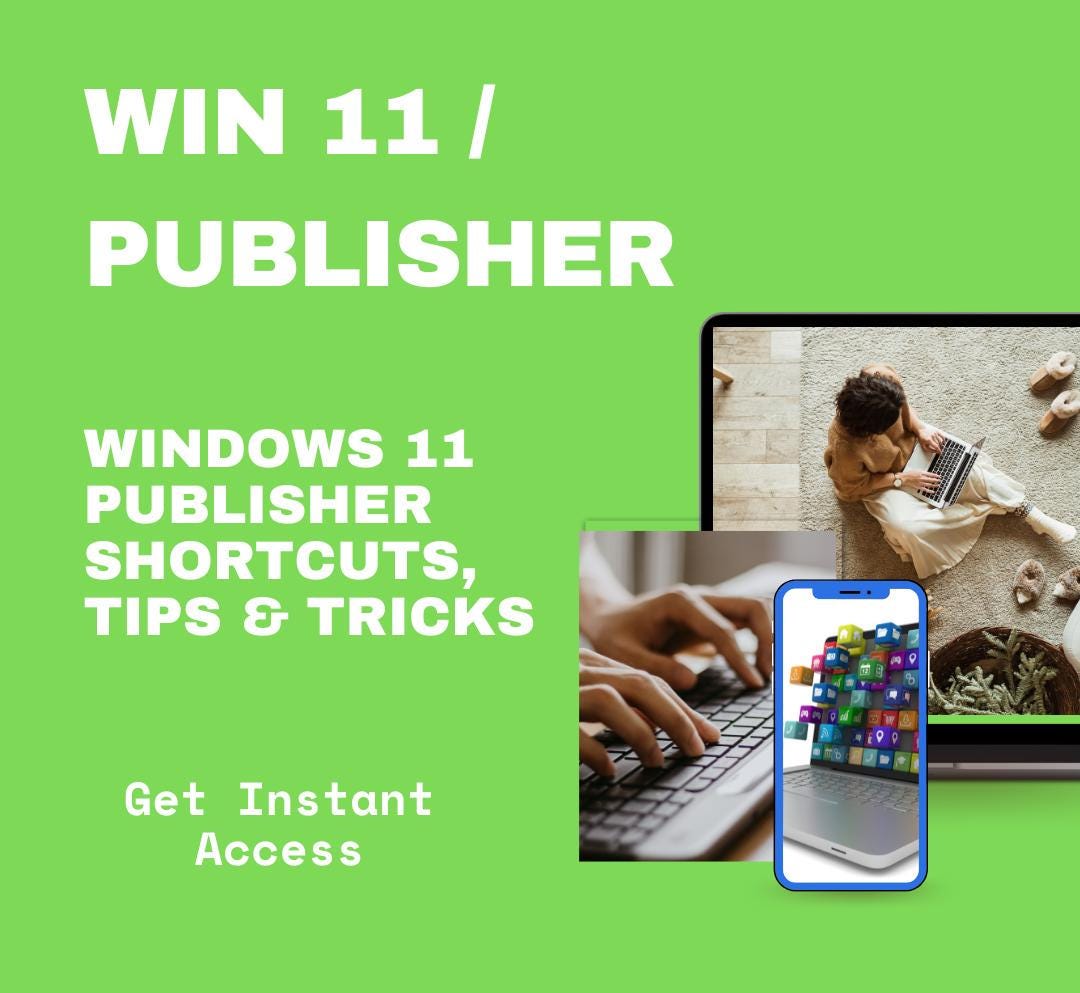 Windows 11 and Publisher Keyboard Shortcuts, Tips & Tricks PDF Digital ...