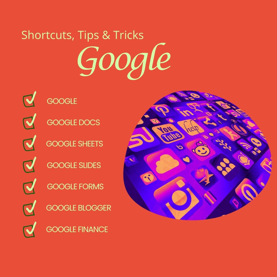 Google and Google Docs, Sheets, Slides, Forms, Blogger, and Finance ...