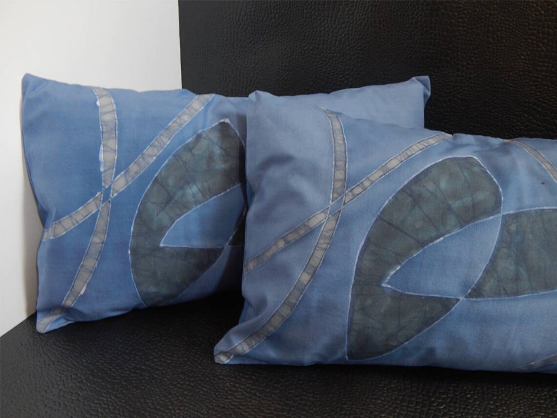 Dark Blue Abstract Decorative Pillow - Etsy