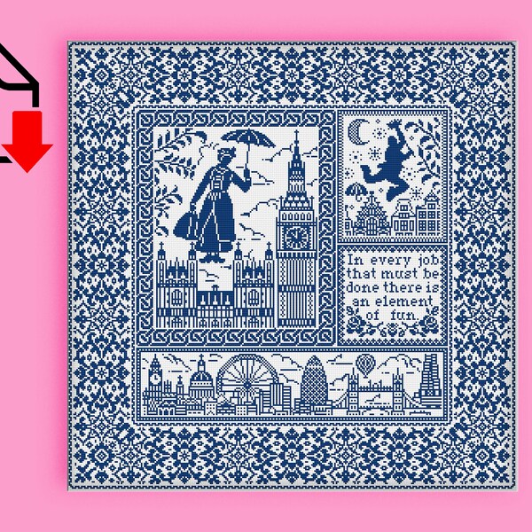 Mary Poppins Cross Stitch Pattern - Etsy