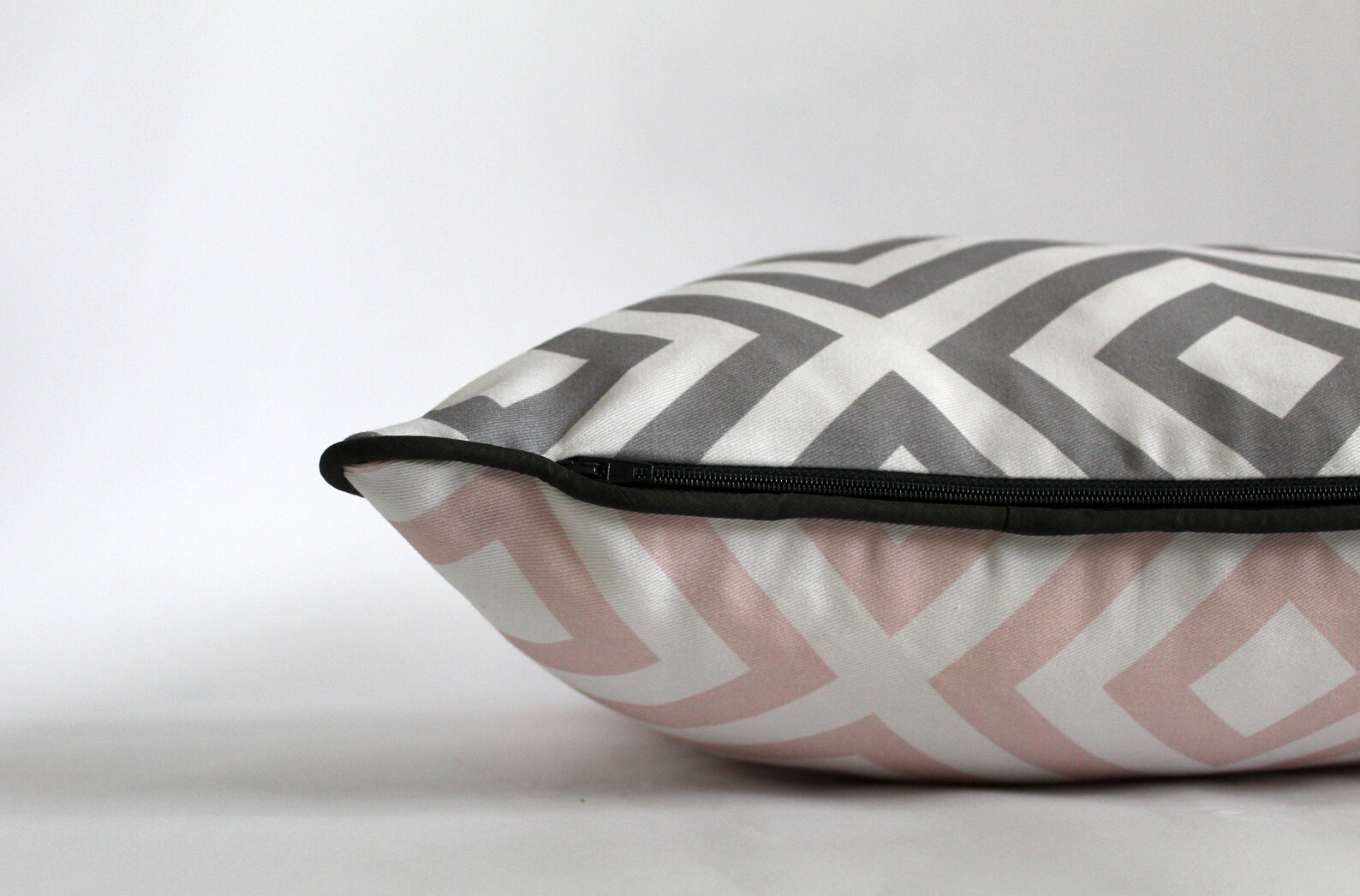 Pink and Grey Geometric Cushion 45cm X 45cm Cotton - Etsy