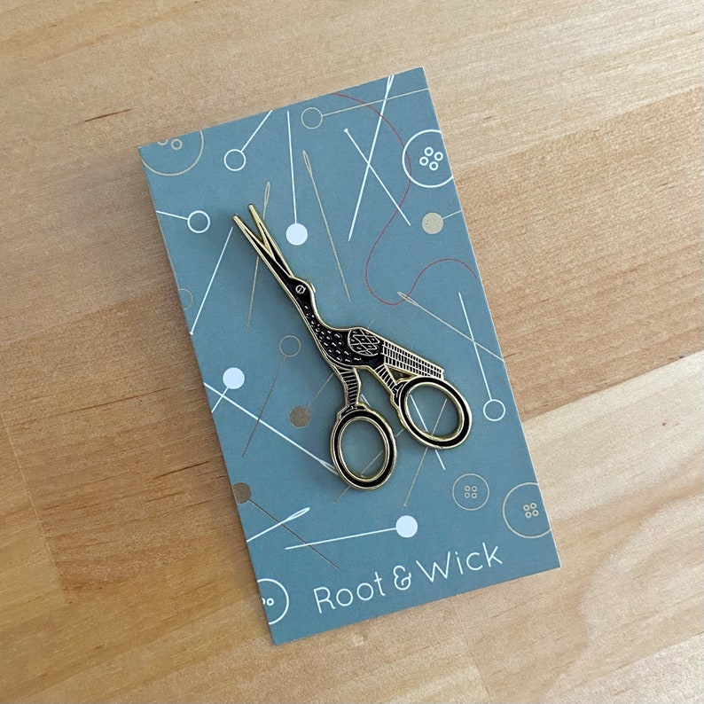 Stork Scissors Enamel Pin Embroidery Sewing Quilting Fiber - Etsy