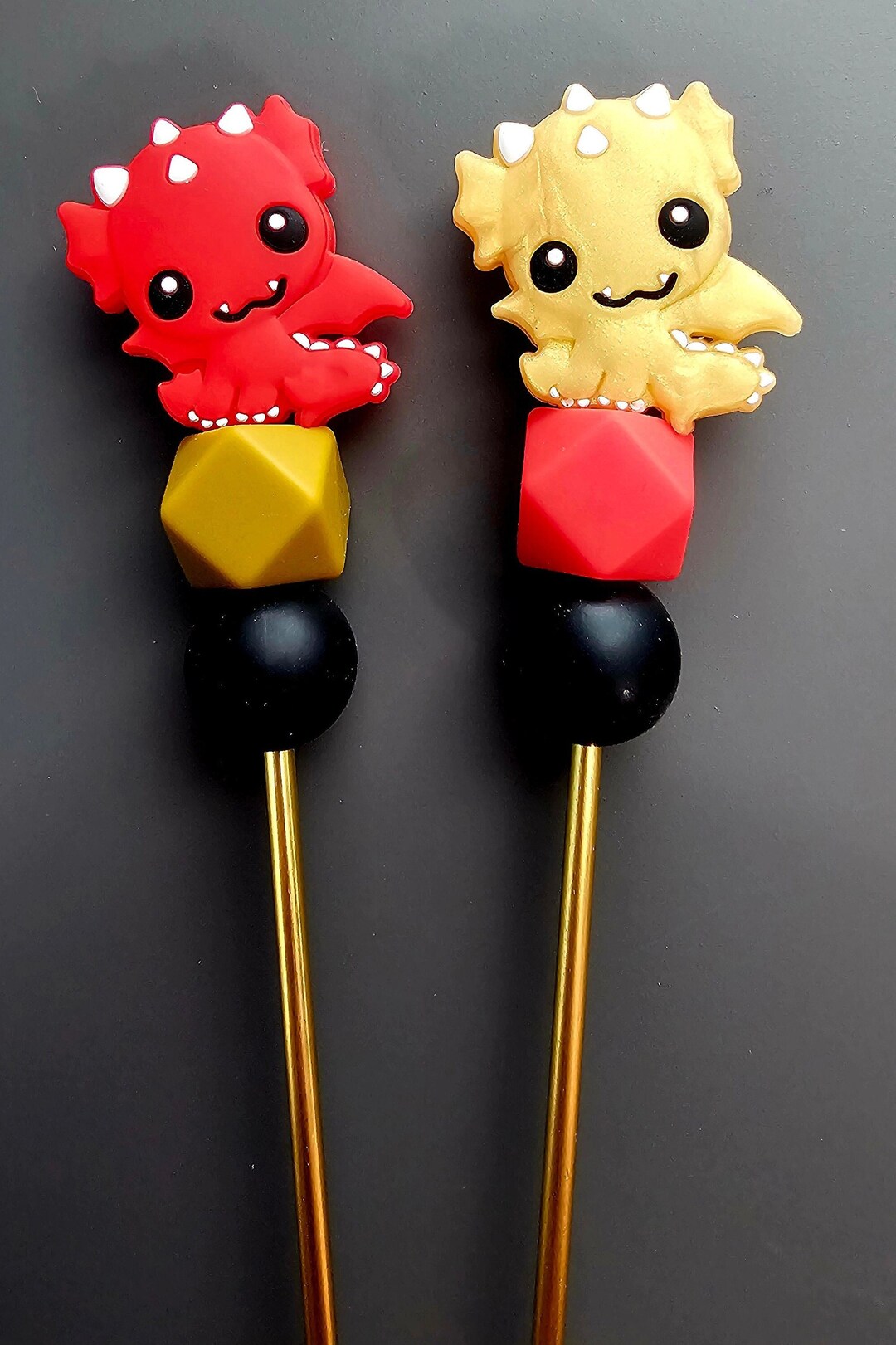 Red and Gold Dragon Ami Sticks - Etsy