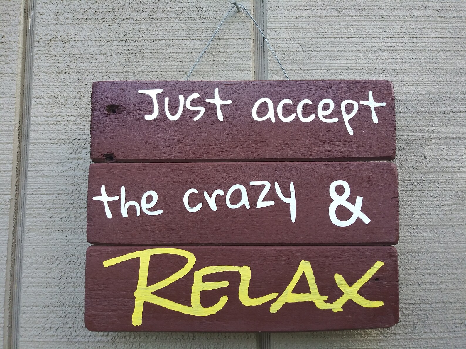 Just Accept the Crazy & Relax Sign Pallet Wood Sign Rustic - Etsy