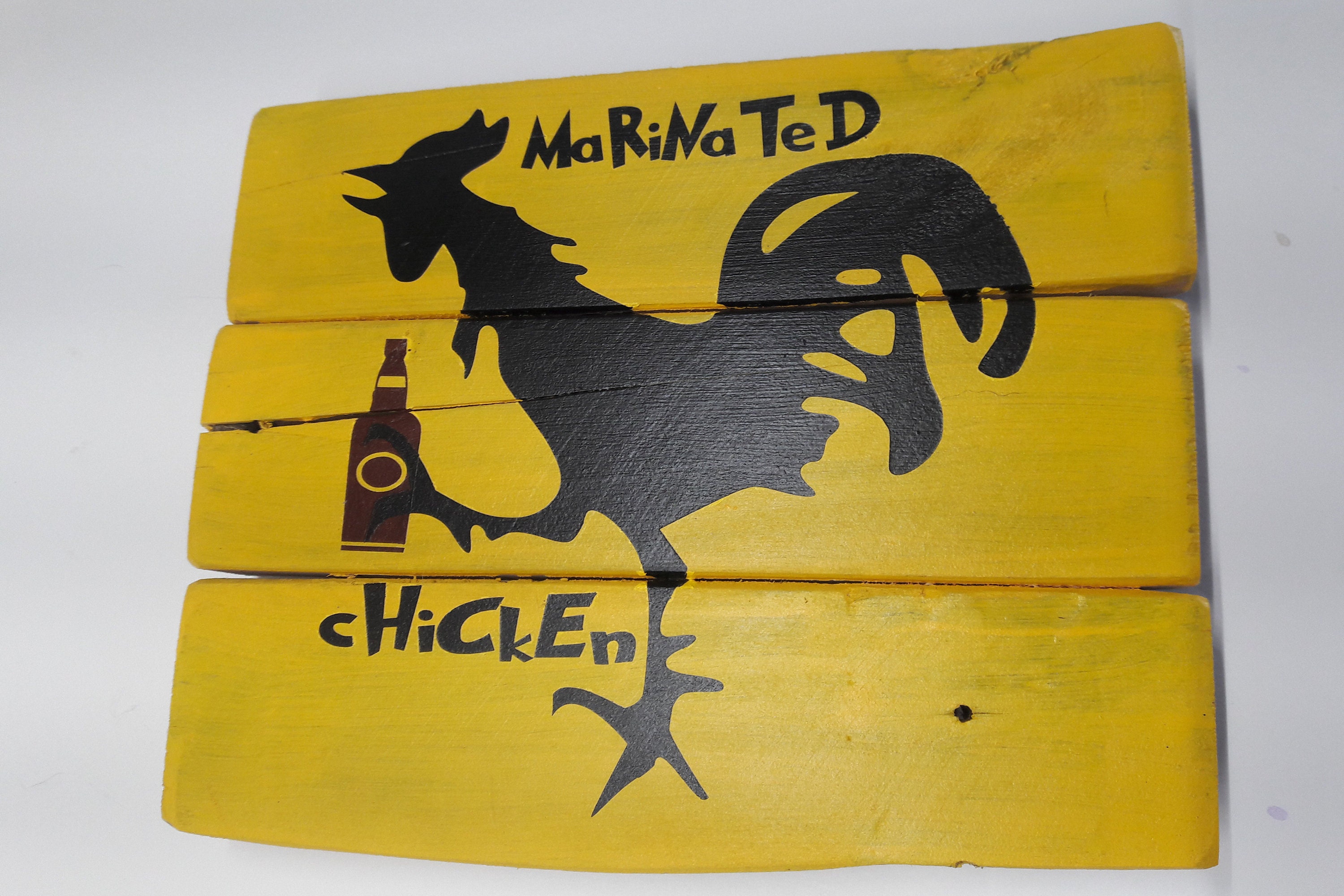 Marinated Chicken Sign, Chicken Sign, Pallet Wood Sign, Rustic Wall ...