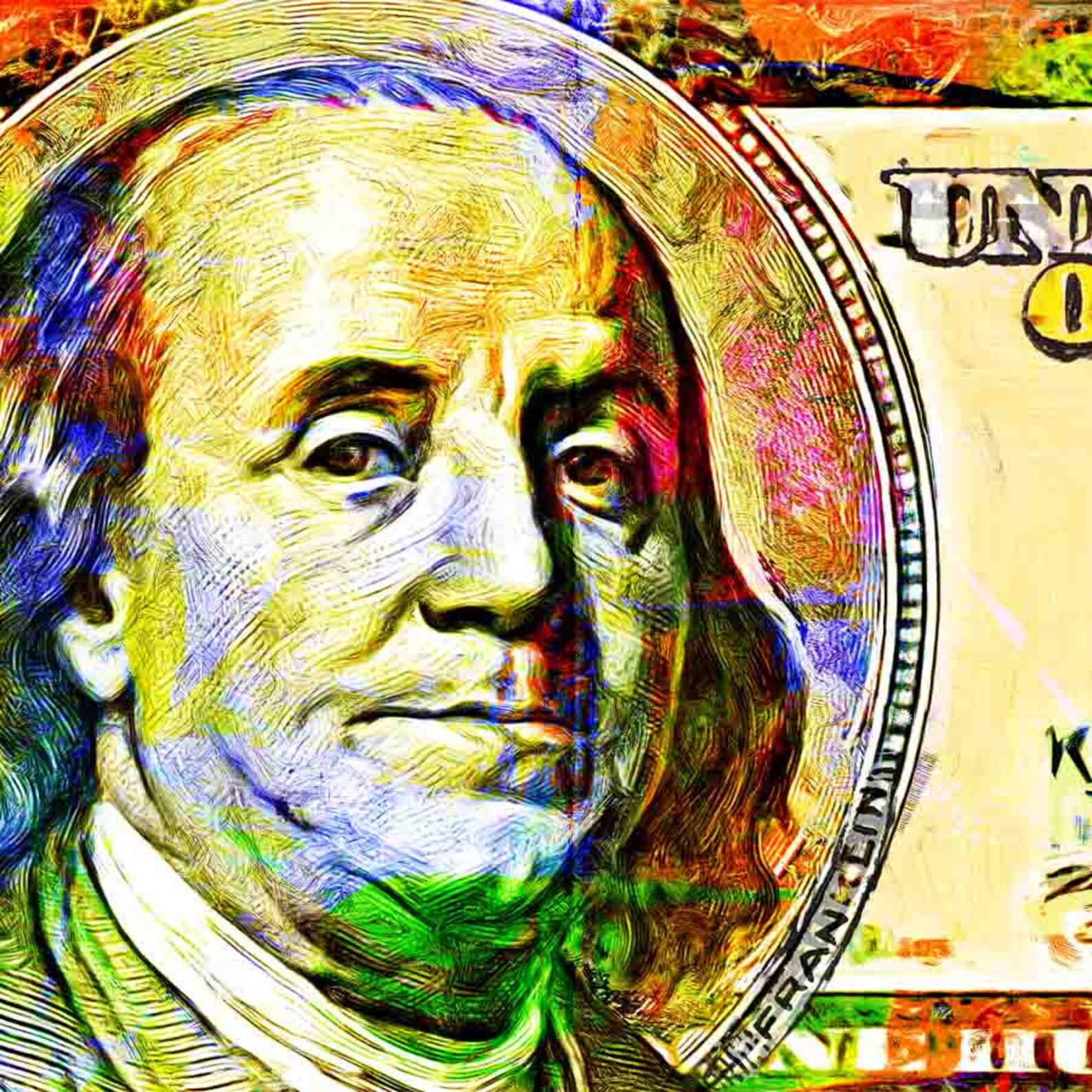 Money Art Motivation Prints 100 Dollar Art Canvas Print | Etsy