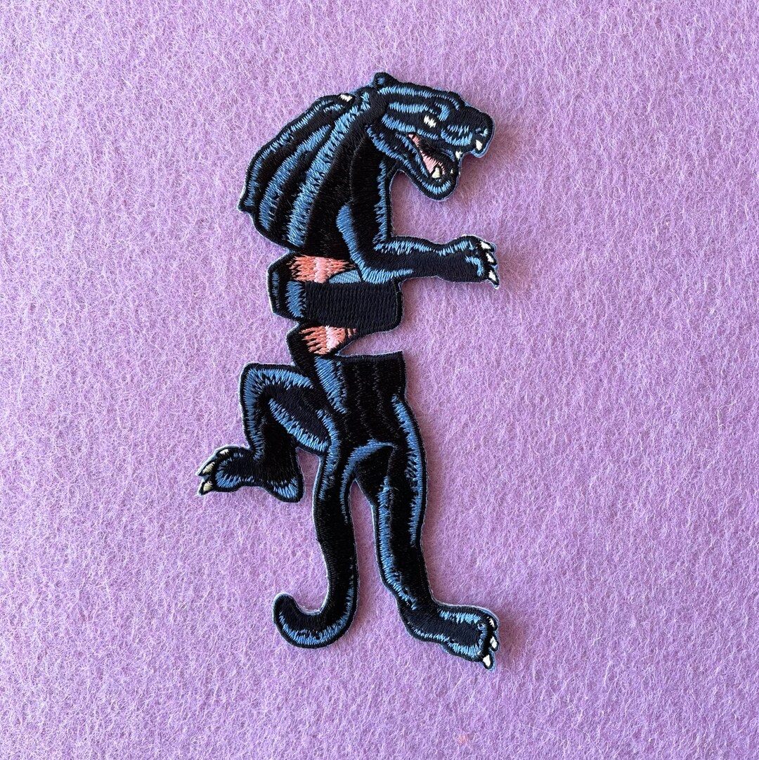 Slinky Panther Patch Embroidered Patch Patches Panther - Etsy