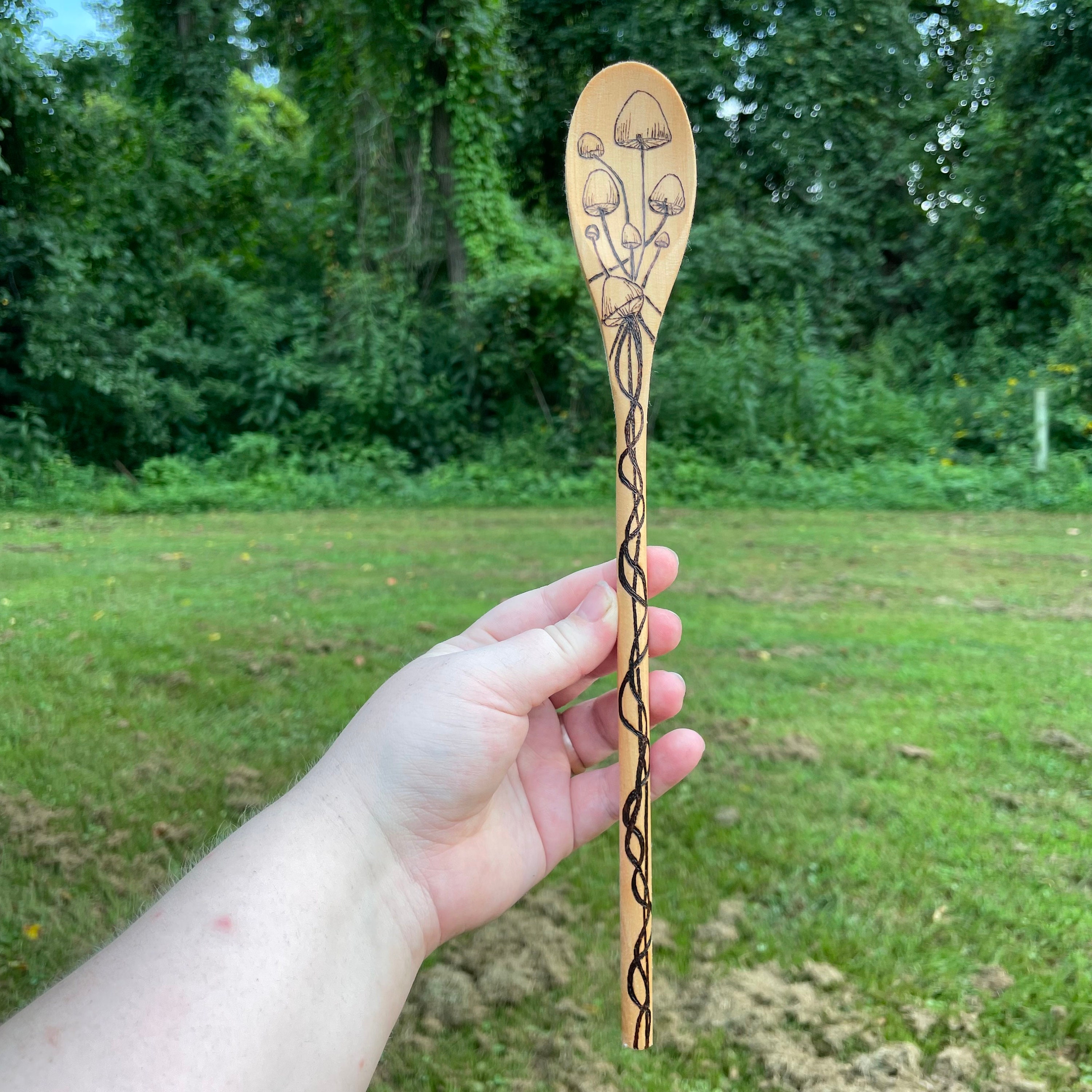 Wood Burned Wooden Spoon, Pyrography Art, Vines Spoon, Cooking Gift ...