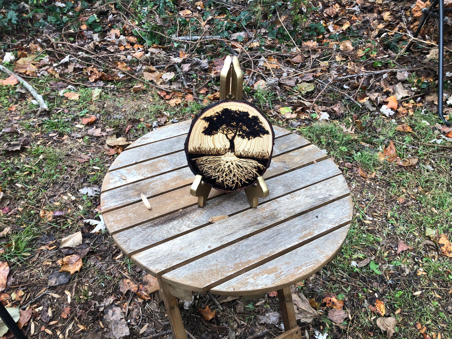 Wood Burned Tree of Life | Pyrography | Wall Art | Gift | Live Edge ...