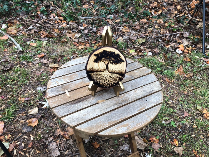 Wood Burned Tree of Life | Pyrography | Wall Art | Gift | Live Edge ...