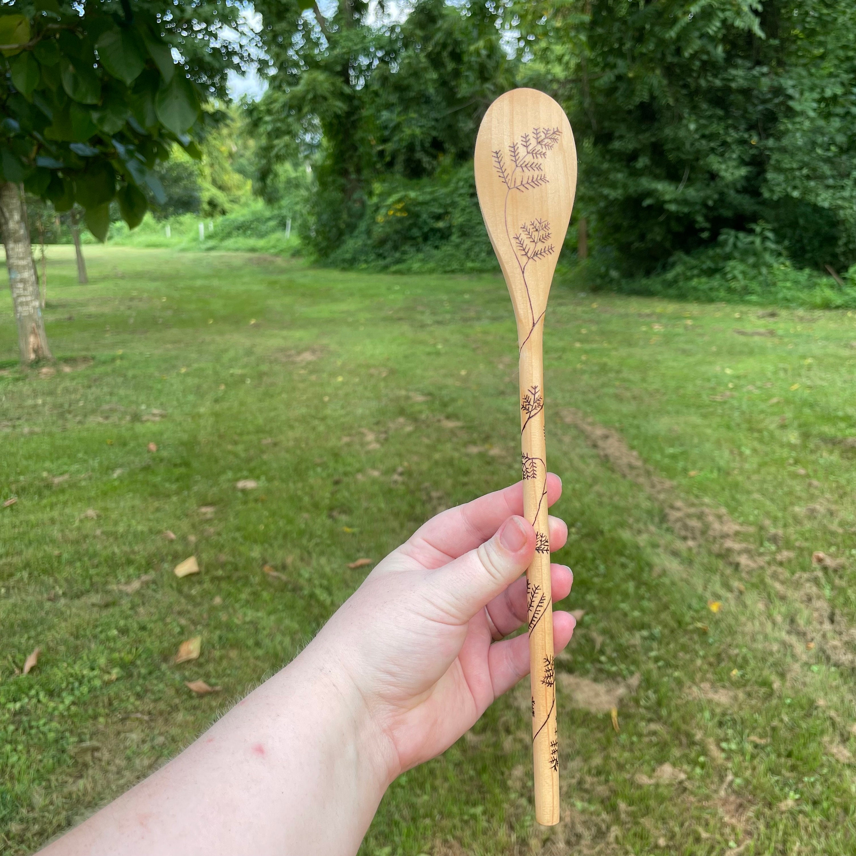 Wood Burned Wooden Spoon, Pyrography Art, Vines Spoon, Cooking Gift ...