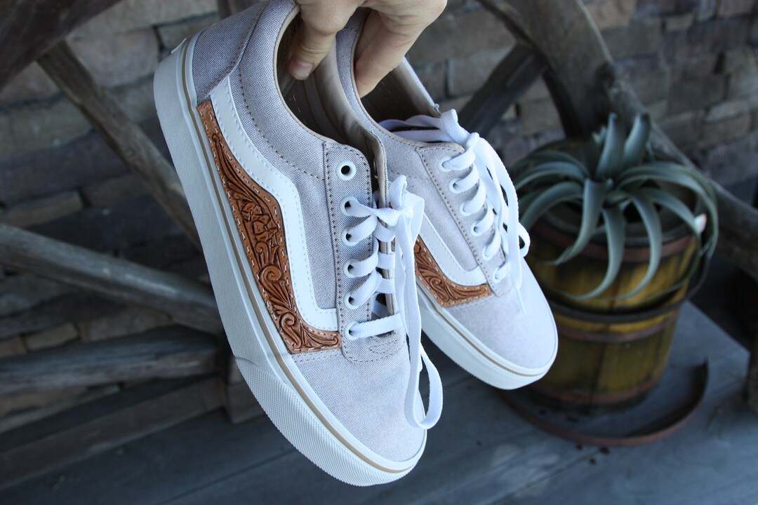 Tooled Leather Vans size 8.5 - Etsy