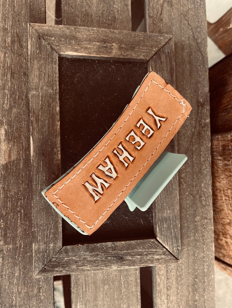 Tooled Leather Claw Clips - Etsy