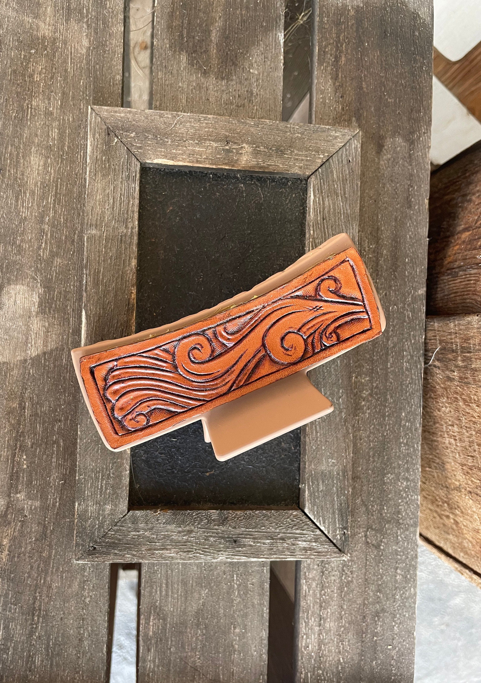 Tooled Leather Claw Clips - Etsy