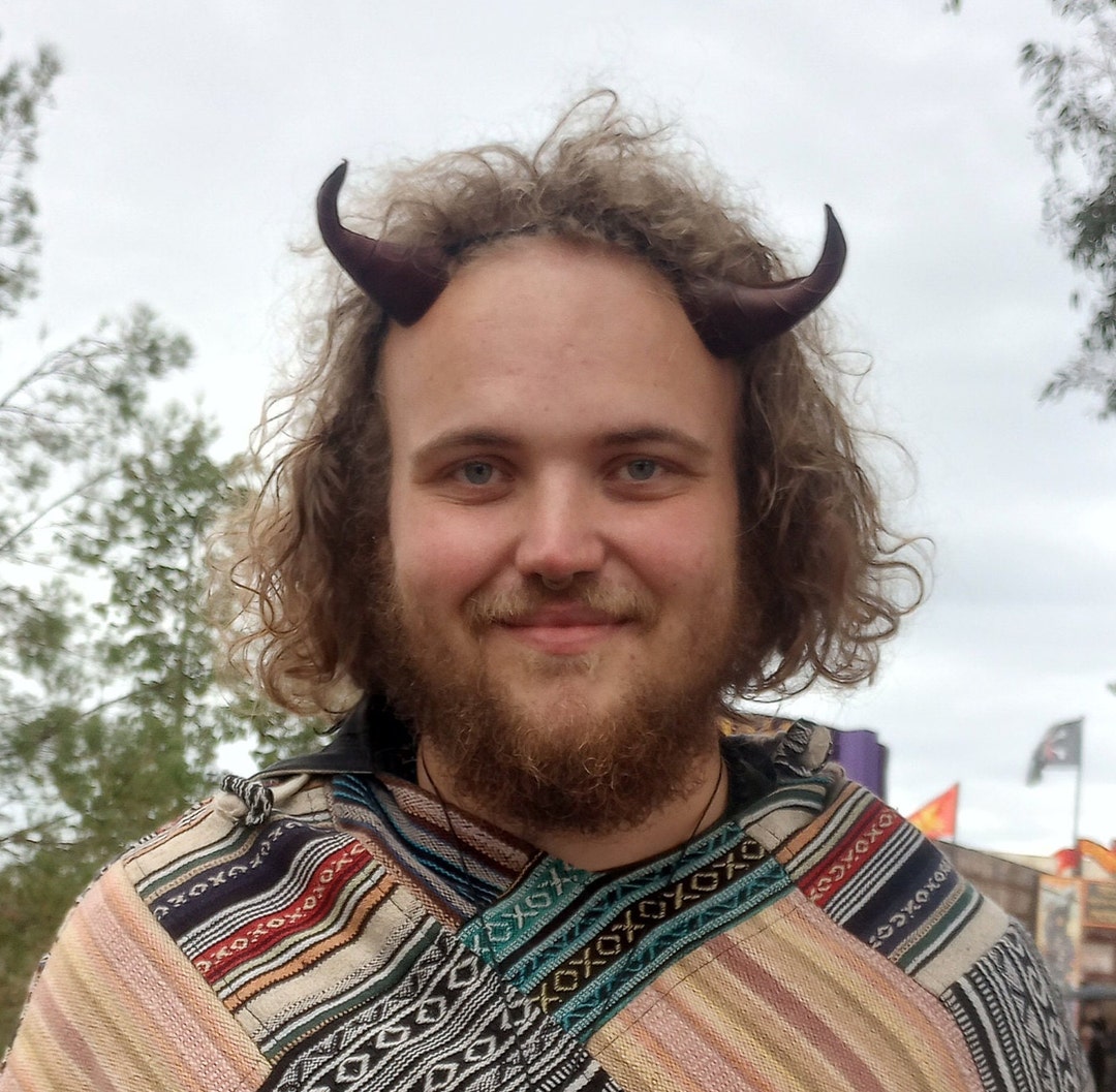 Small Leather Horns - Tiefling, LARP, Satyr, Demon, Cosplay, Ram ...