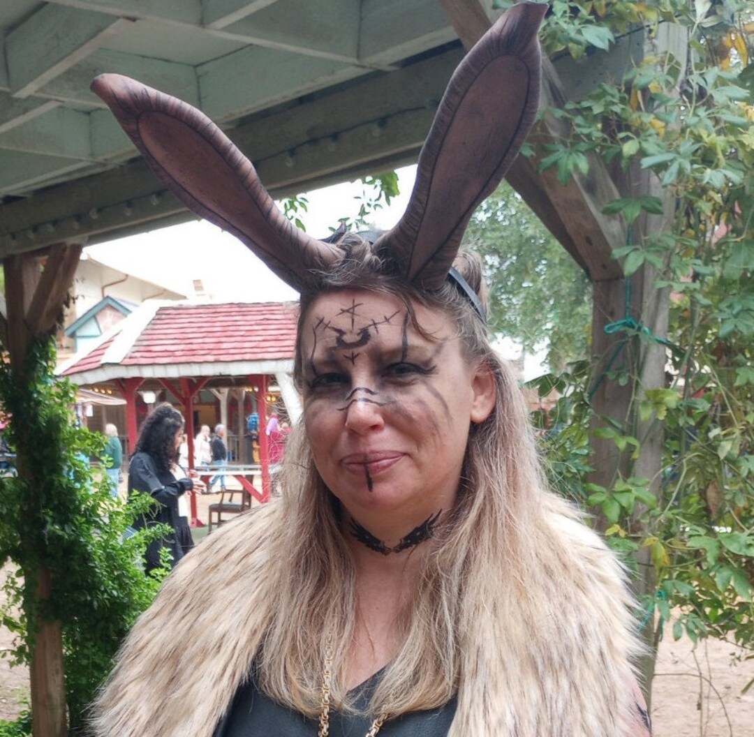 Leather Bunny Ears- Rabbit, LARP, Satyr, Fantasy, Cosplay, Ram, Dragon ...