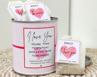 Personalised Tea Bags With Your Thoughtful Messages Keepsake Tin Eco ...
