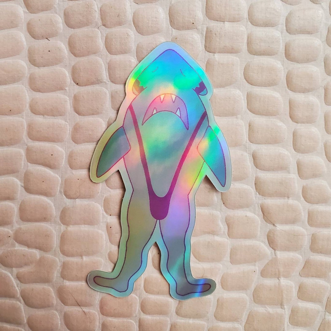Holographic Reverse Merman Shark Pin-up Sticker - Etsy
