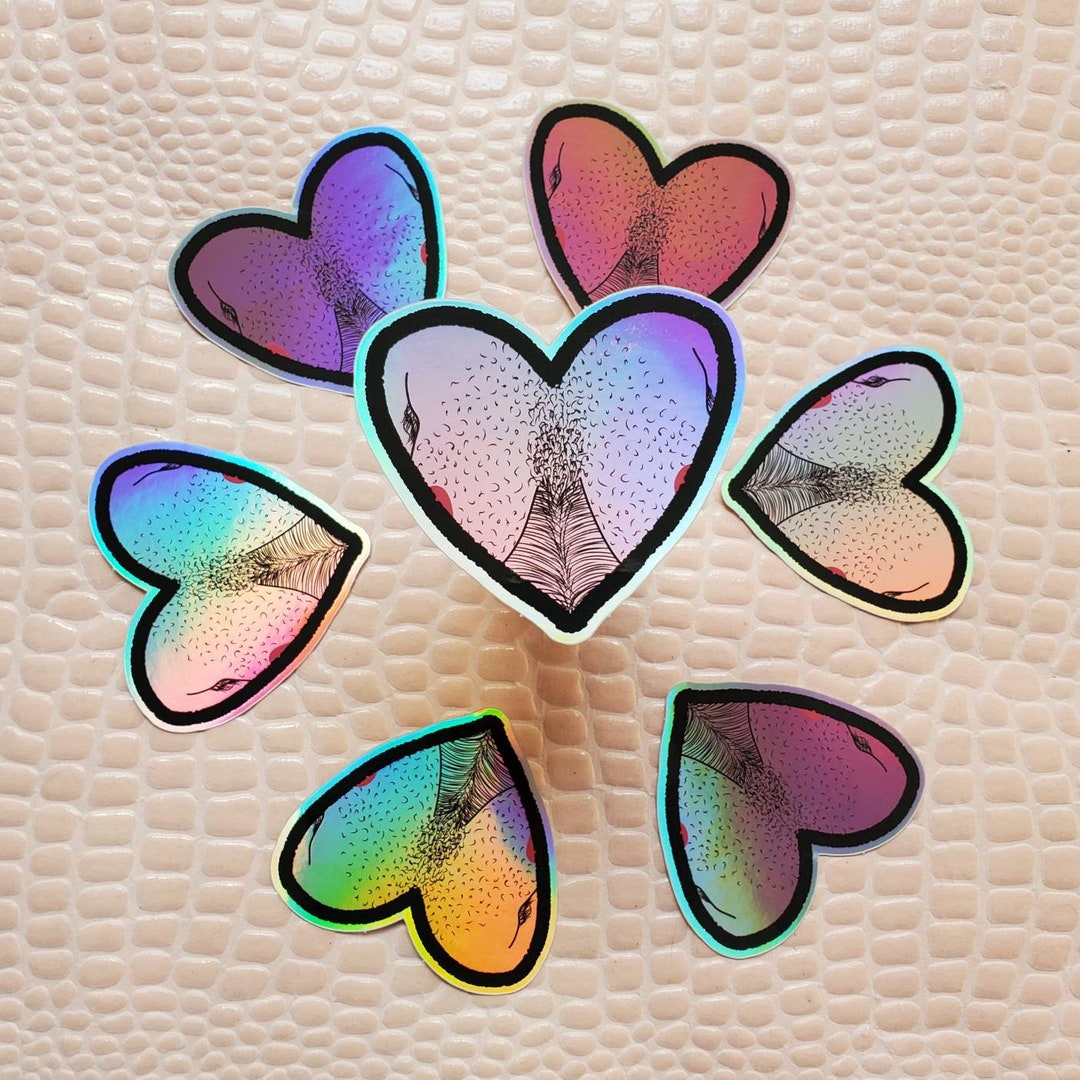 Hairy Cleavage Holographic Sticker - Etsy